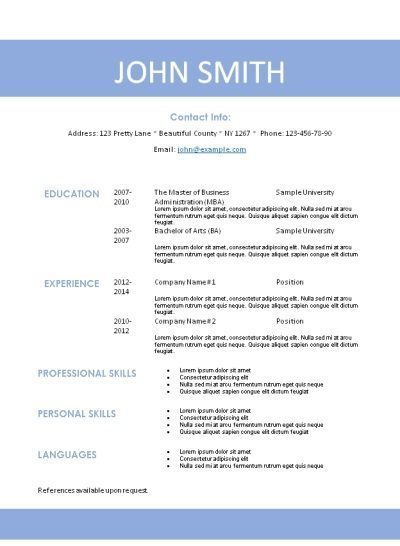 Simple Resume Template