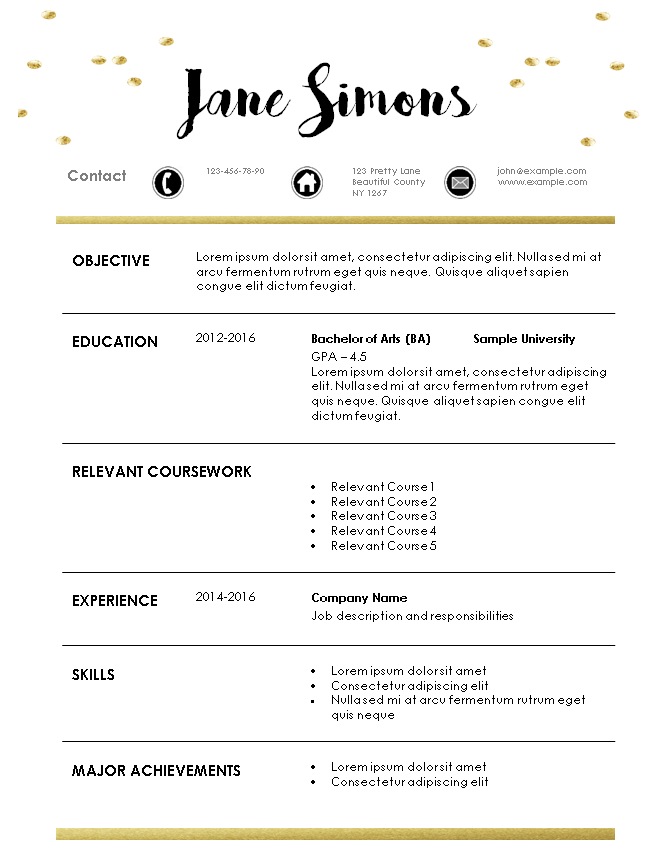 Internship Resume Template
