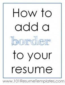 How to add a border to your resume