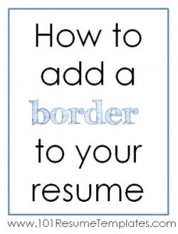 How to add a border to your resume