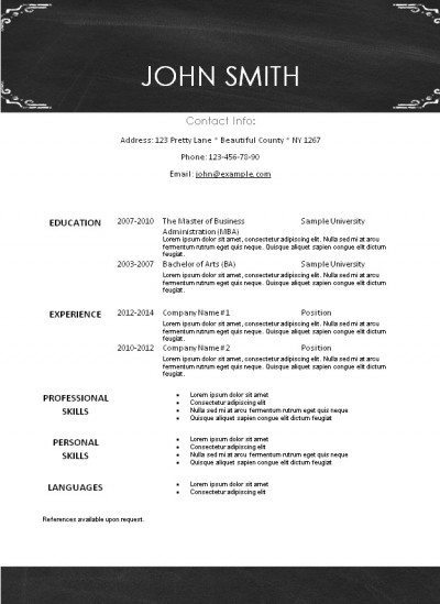 Free Modern Resume Template