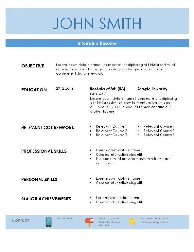 Internship Resume Template
